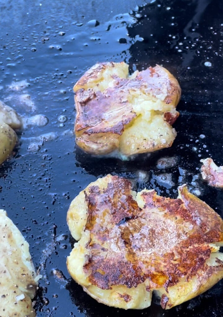 Blackstone Smashed Potatoes - Griddle Grill Recipes